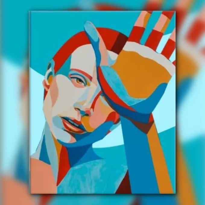 أدوات رسم لوحة هي أنثى III – Shelly Paint Art - لوحات تلوين بالأرقام